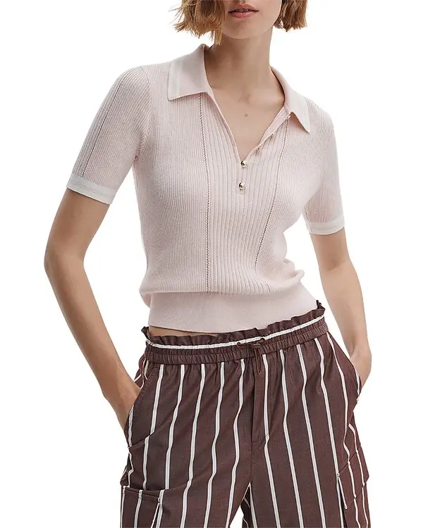 Rag & Bone Laurie Tipped Short Sleeve Polo Sweater
