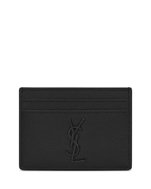 Saint Laurent Cassandre Card Case - Black/black
