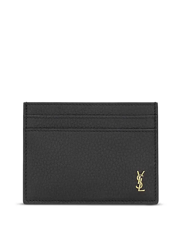 Saint Laurent Tiny Cassandre Card Case - Black And Gold