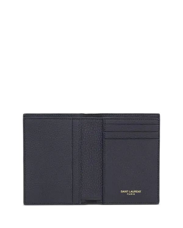Saint Laurent Tiny Cassandre Credit Card Wallet - Midnight Blue
