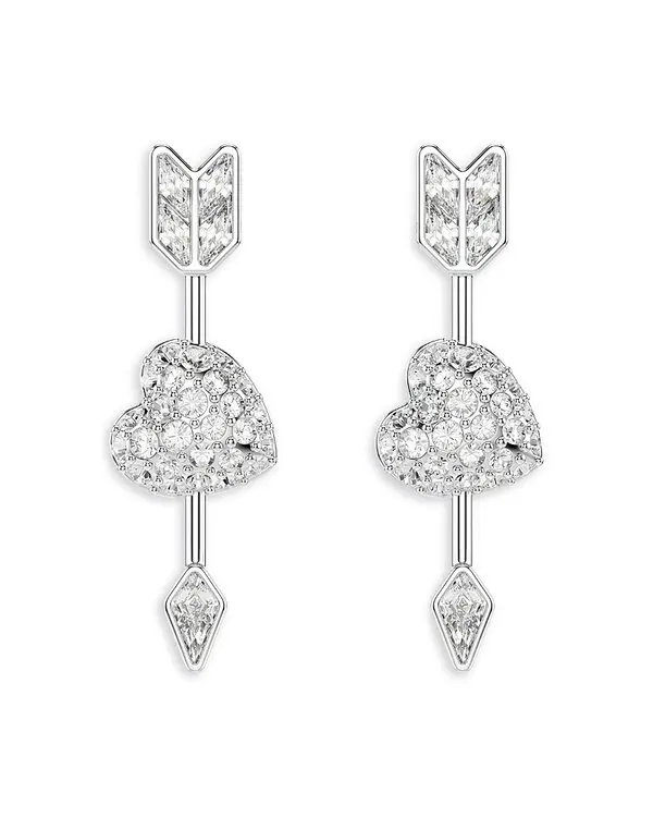 SWAROVSKI Idyllia Heart Arrow Drop Earrings - Silver