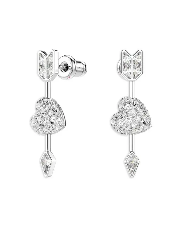 SWAROVSKI Idyllia Heart Arrow Drop Earrings - Silver