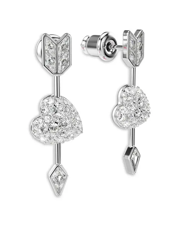 SWAROVSKI Idyllia Heart Arrow Drop Earrings - Silver