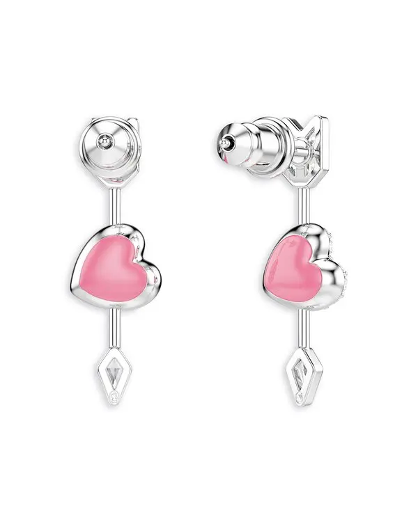 SWAROVSKI Idyllia Heart Arrow Drop Earrings - Silver