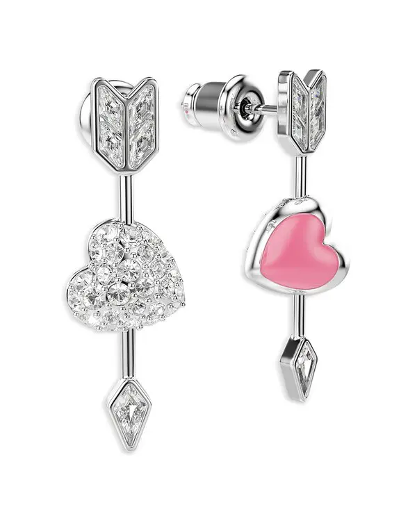 SWAROVSKI Idyllia Heart Arrow Drop Earrings - Silver