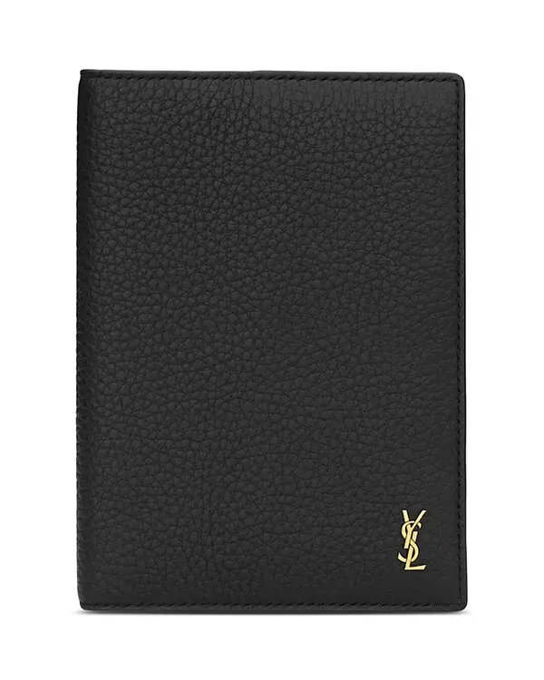 Saint Laurent Tiny Cassandre Passport Case - Black