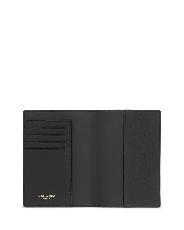 Saint Laurent Tiny Cassandre Passport Case - Black