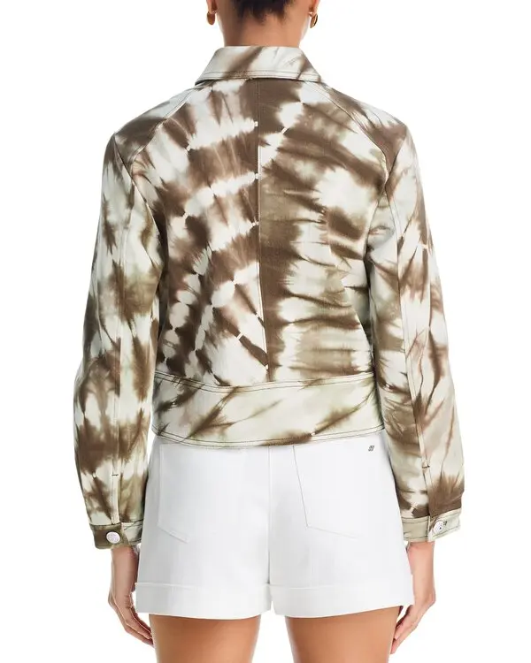 Cinq À Sept Tie Dye Denim Jacket - Dark Olive