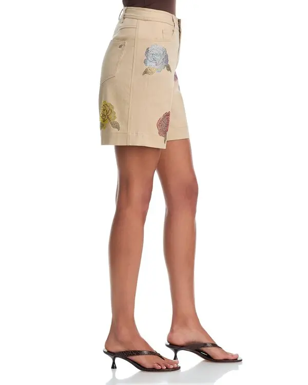 Cinq À Sept Betsy Rose Embellished Shorts - Khaki Multi