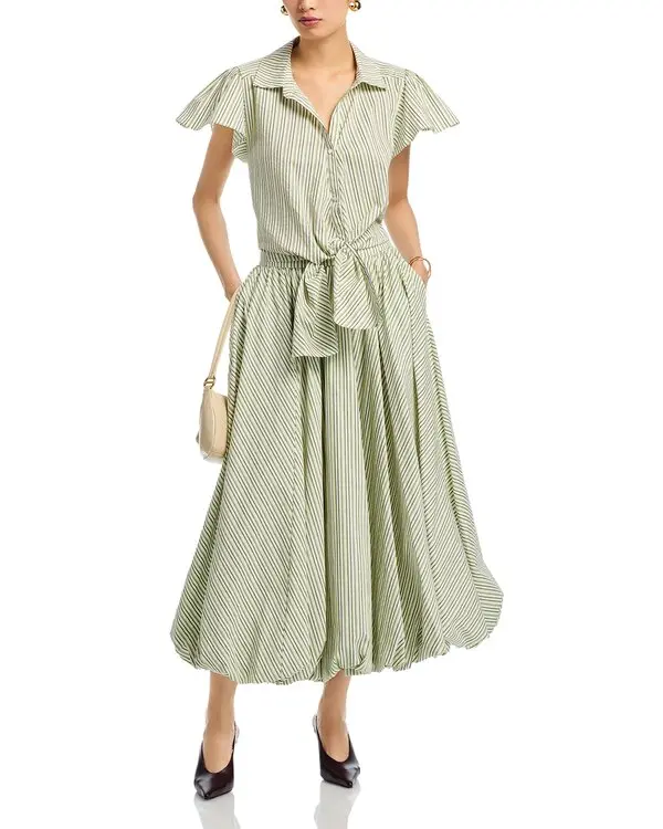 Cinq À Sept Sophie Flutter Sleeve Marianna Top - Ivory/lime