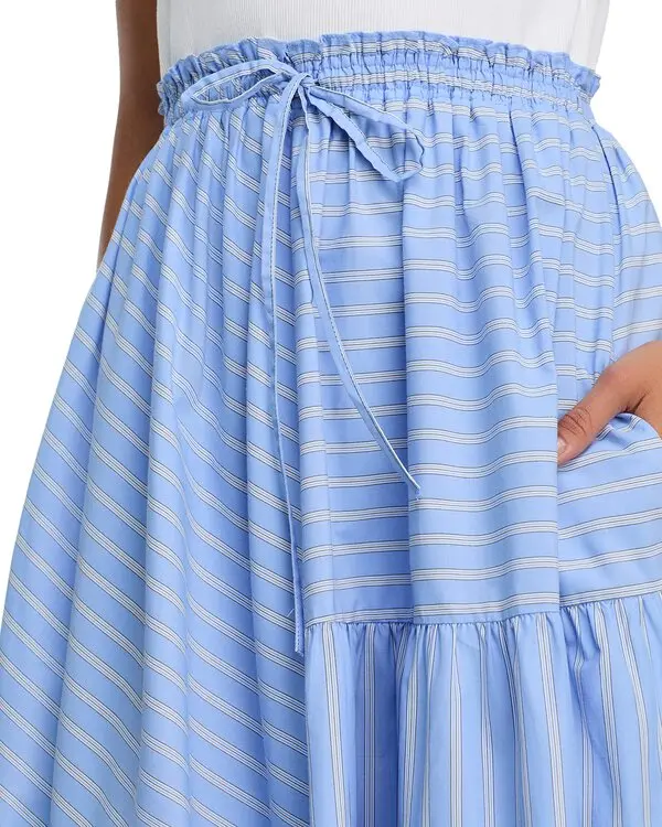 Cinq À Sept Robyn Tiered Midi Dress - White/blue Multi