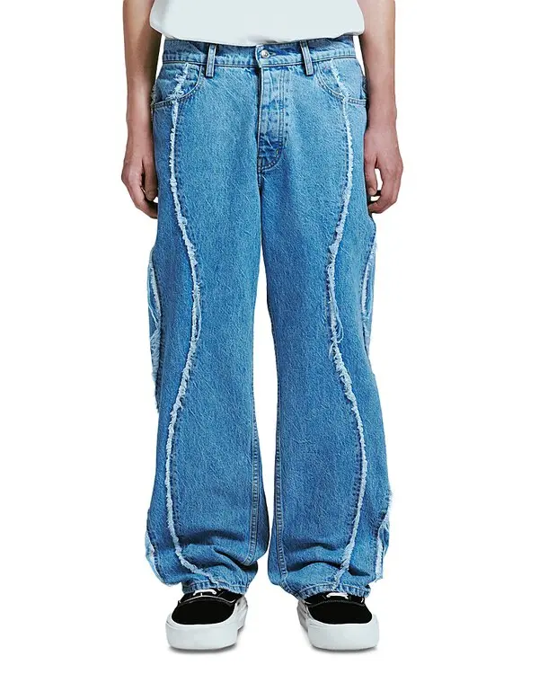 NAHMIAS Stone Wash Ollie Baggy Jeans - Light Indigo Denim