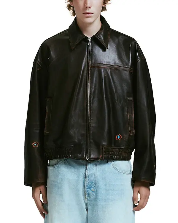 NAHMIAS Oversized Leather Bomber