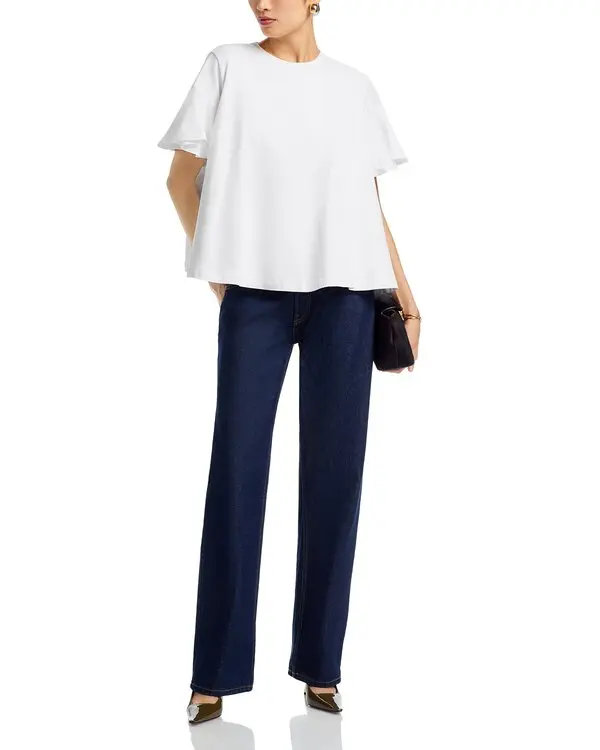 Cinq À Sept Jane Flutter Sleeve Top - White