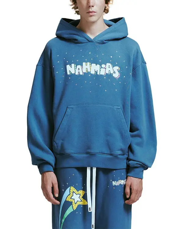 NAHMIAS Flower Trip Hoodie - Steel Blue Jersey