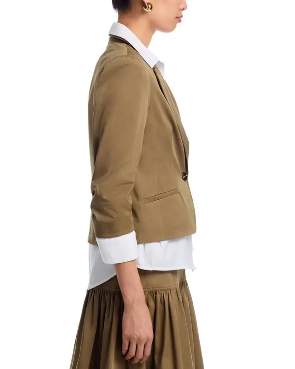 Cinq À Sept Peri Ruched Sleeve Jacket - Dark Olive