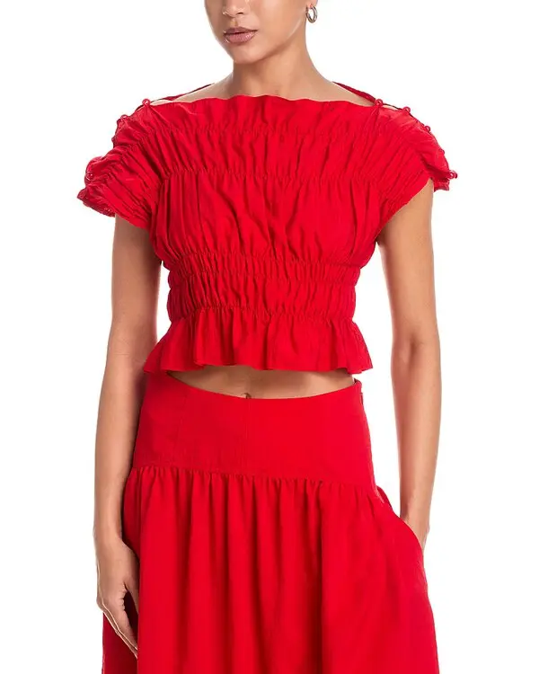 Cinq À Sept Evalina Cropped Top - Goji Berry