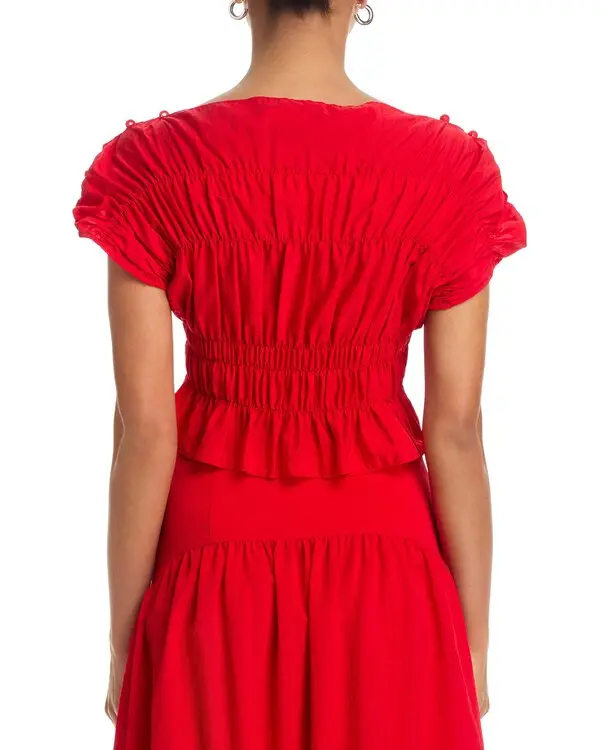 Cinq À Sept Evalina Cropped Top - Goji Berry