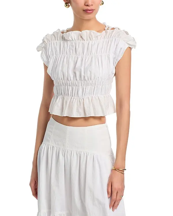 Cinq À Sept Evalina Cropped Top - White
