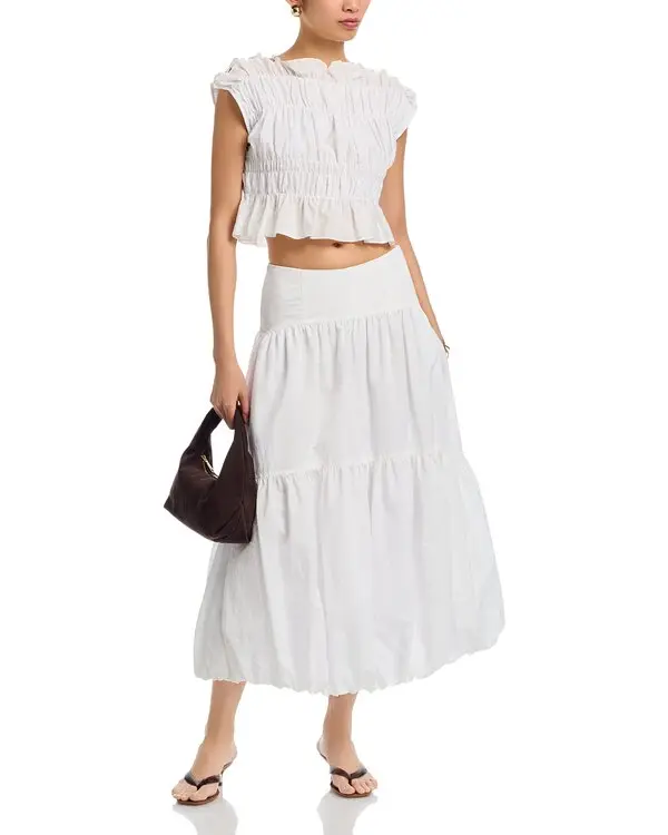 Cinq À Sept Evalina Cropped Top - White