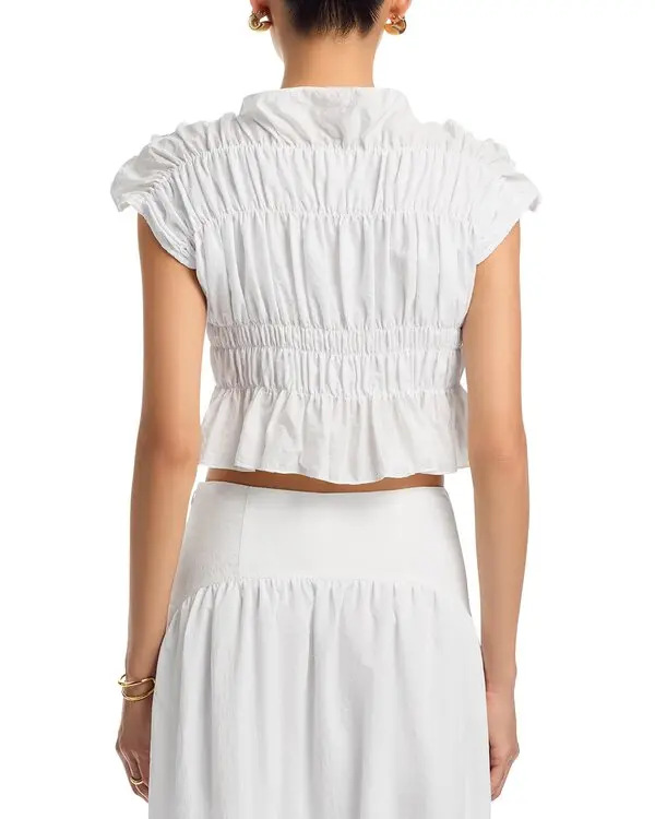 Cinq À Sept Evalina Cropped Top - White