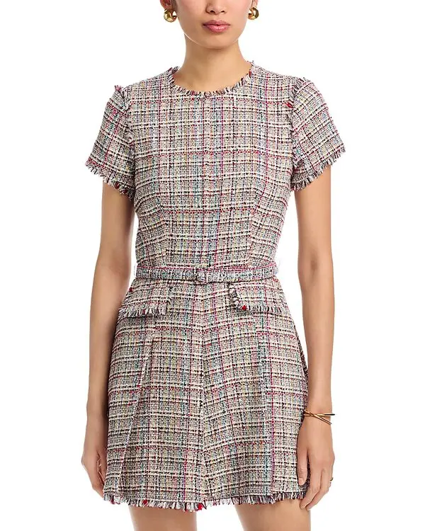 Cinq À Sept Wildflower Tweed Kelsey Mini Dress - Ivory Multi