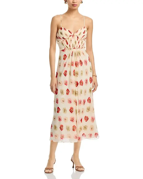 Cinq À Sept Floating Poppies Carline Dress - Gardenia Multi