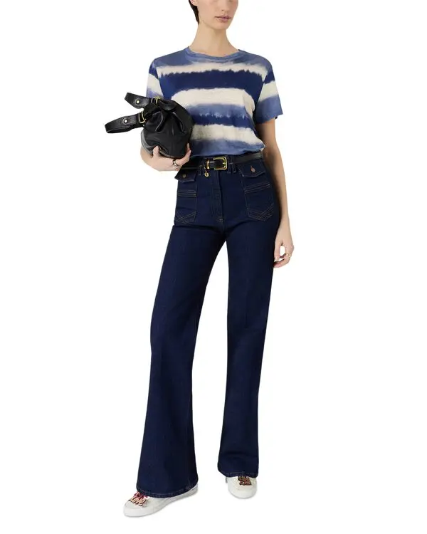 Gerard Darel Mabinty Linen Top - Indigo