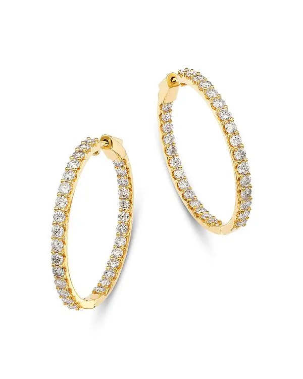 Bloomingdale'S Diamond Inside Out Hoop Earrings 14k 5.0 Tcw - Gold