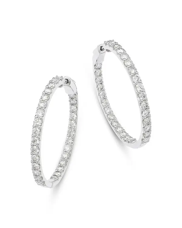 Bloomingdale'S Diamond Inside Out Hoop Earrings In 14k 5.0 Tcw - White Gold