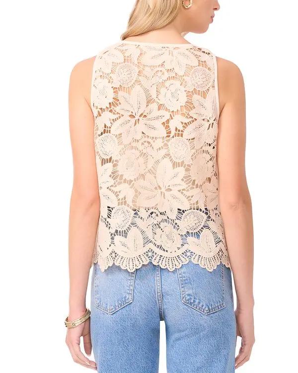 Vince Camuto Lace Button-down Shell