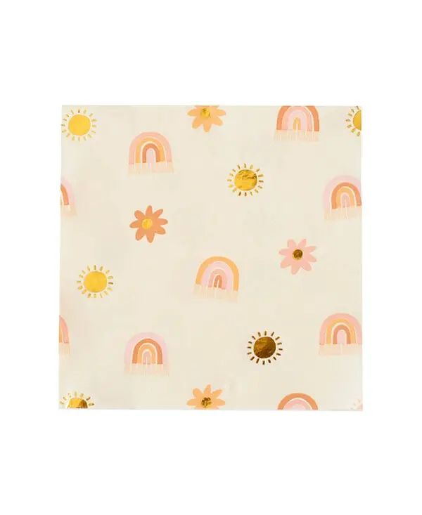 JOLLITY & CO Boho Rainbow Large Paper Napkins, Set Of 16