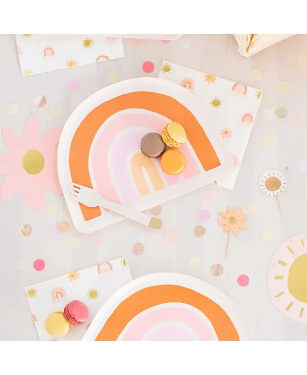 JOLLITY & CO Boho Rainbow Large Paper Napkins, Set Of 16