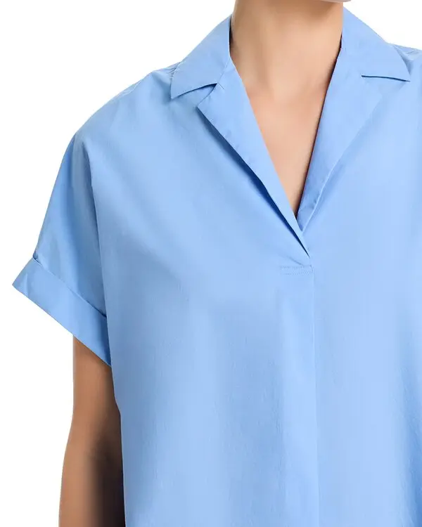 French Connection Poplin Collar Pullover Top - Blue Hydrangea