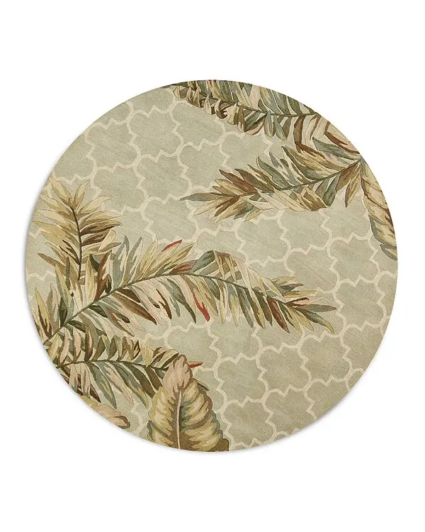 Kas Sparta Tropical Mosaic Round Area Rug, 5'6 X 5'6 - Green