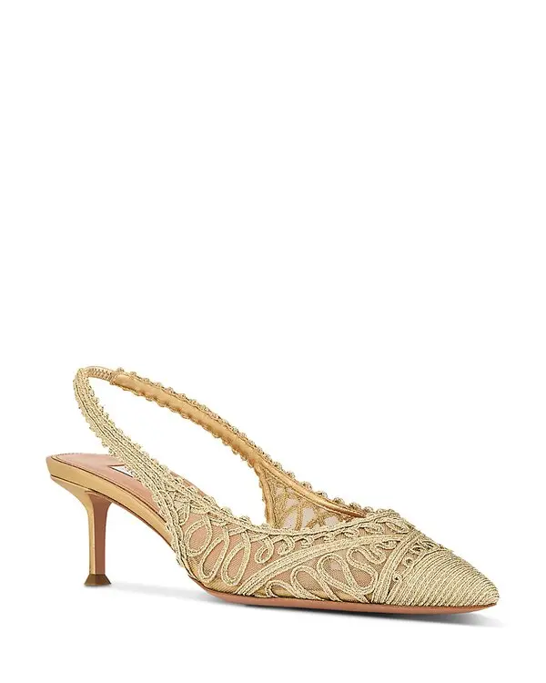 AQUAZZURA Kahlo Slingback 50 Pumps - Soft Gold