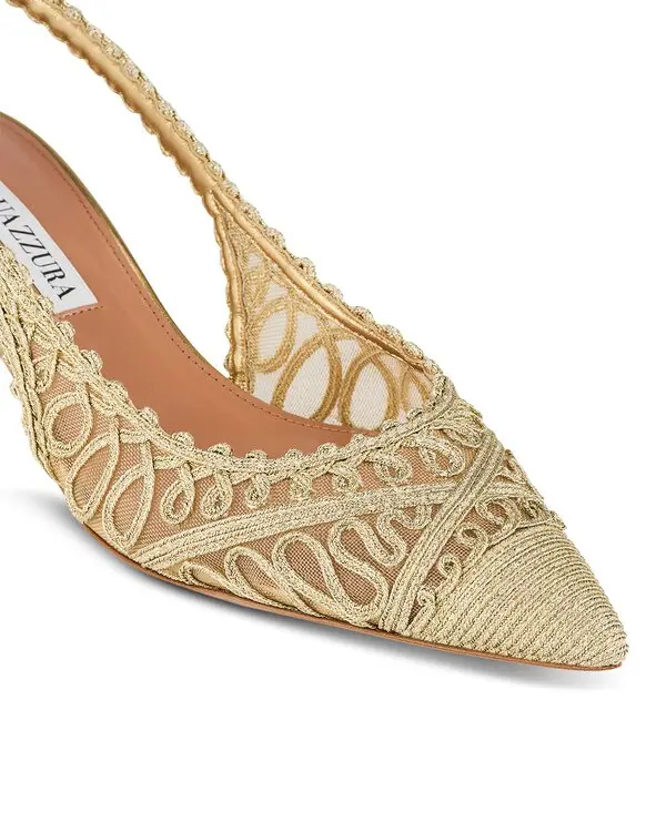 AQUAZZURA Kahlo Slingback 50 Pumps - Soft Gold