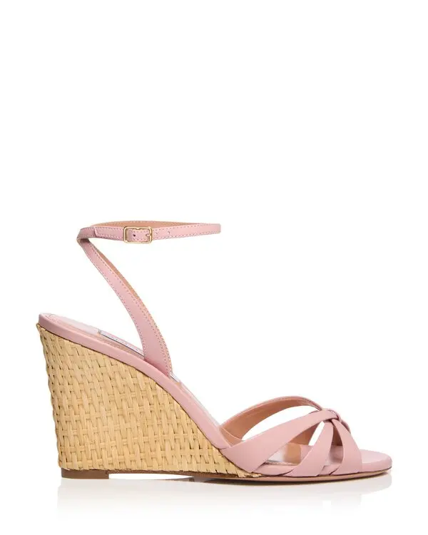 AQUAZZURA Tati 85 Wedge Sandals - Light Blush