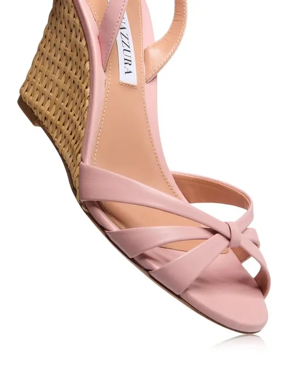 AQUAZZURA Tati 85 Wedge Sandals - Light Blush