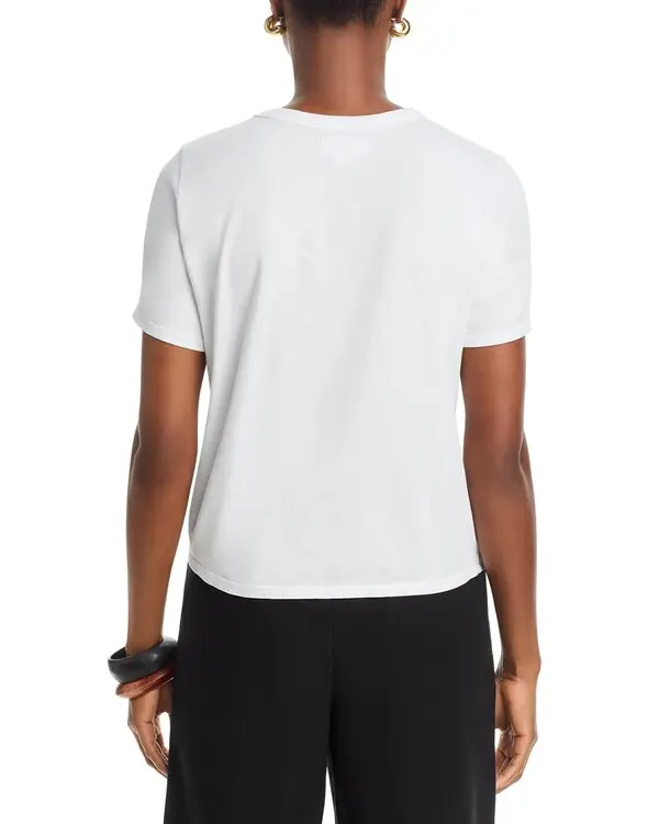 Velvet By Graham & Spencer Short Sleeve Knot Front Tee - White