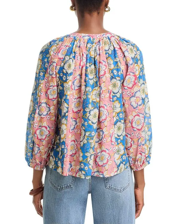 Velvet By Graham & Spencer Reese Blouson Sleeve Boho Top - Multi