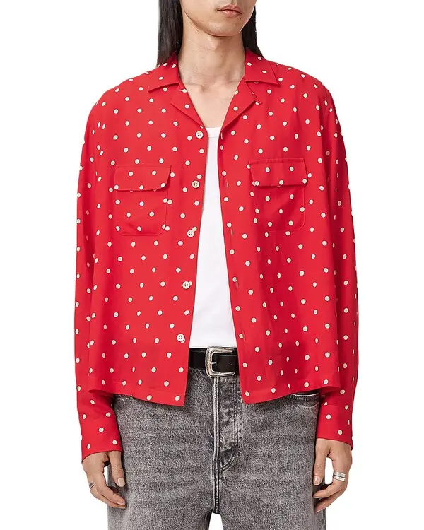 ALLSAINTS Mini Polka Dot Boxy Fit Shirt