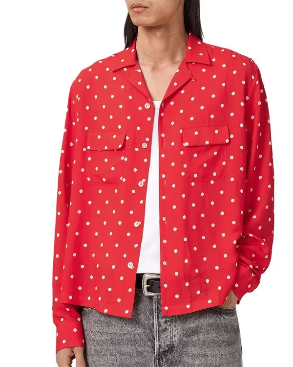 ALLSAINTS Mini Polka Dot Boxy Fit Shirt