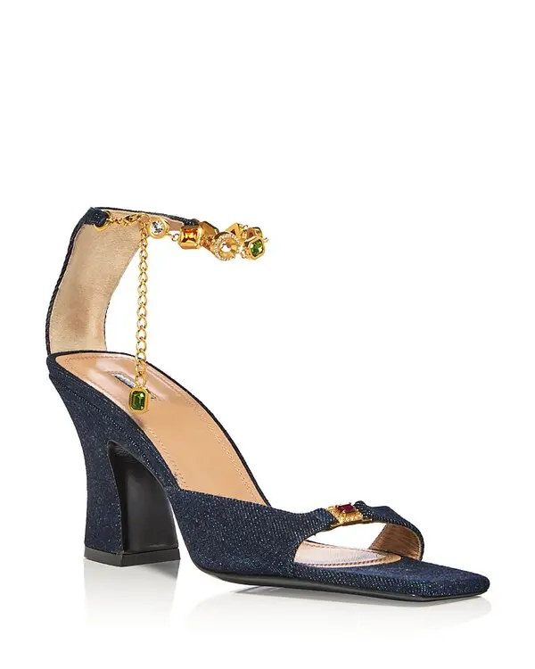 NODALETO Ankle Strap Sandals - Medium Blue