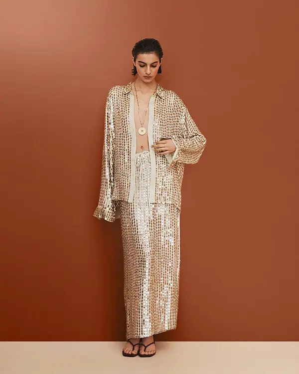 ZANKOV Disk Silk Stretch Skirt