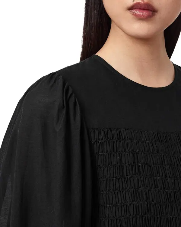 ALLSAINTS Chia Smocked Mini Dress - Black