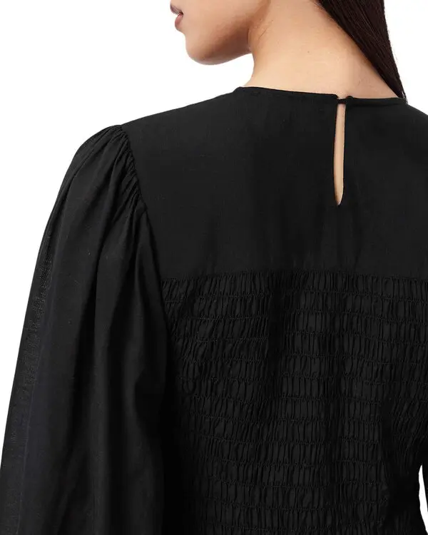ALLSAINTS Chia Smocked Mini Dress - Black
