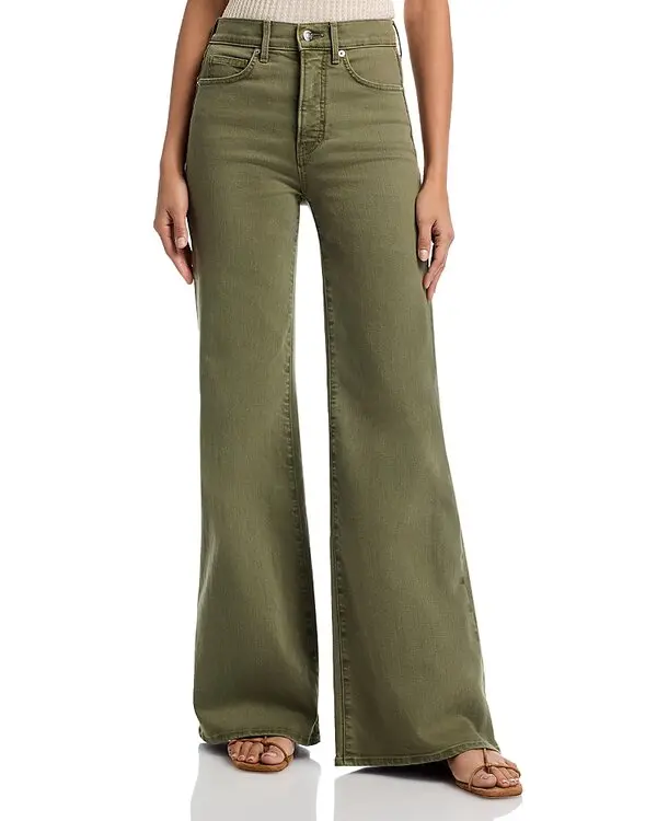Veronica Beard Joplin High Rise Wide Flare Jeans - Army