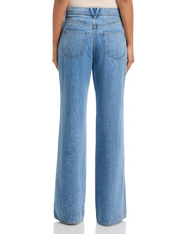 Veronica Beard Kasey Mid-rise Wide Leg Jeans - Silver Dus