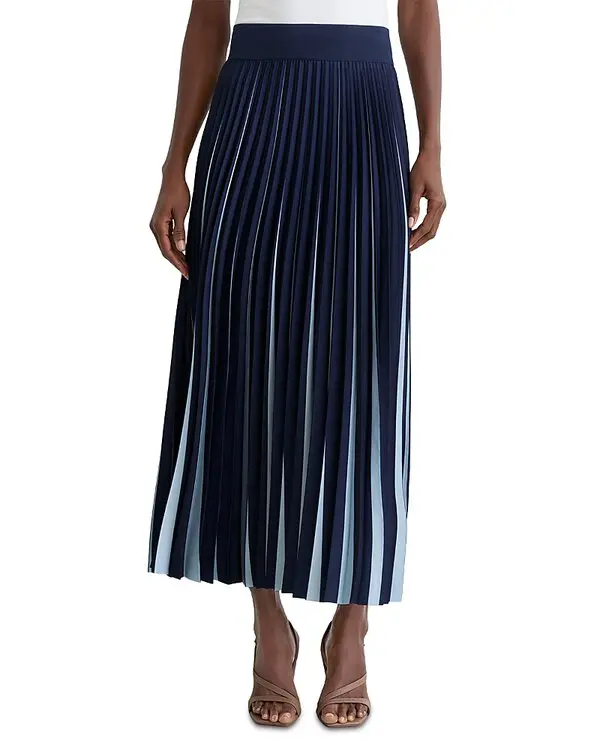 REISS Pleated Midi Skirt
